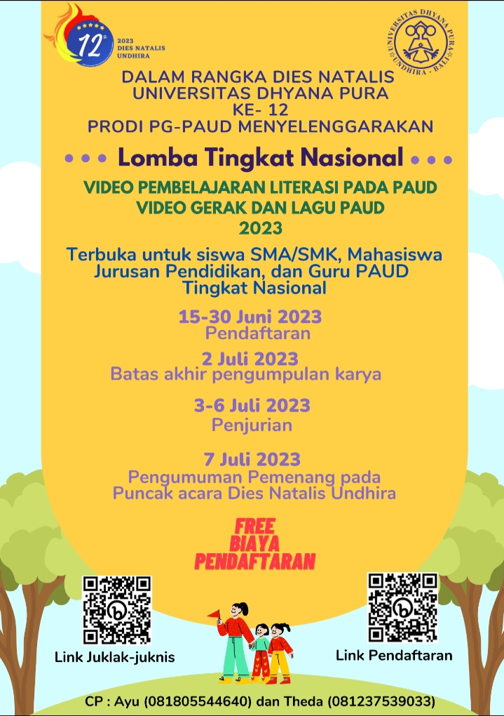 LOMBA VIDEO PEMBELAJARAN LITERASI PAUD & VIDEO GERAK LAGU PAUD 2023 – APG PAUD